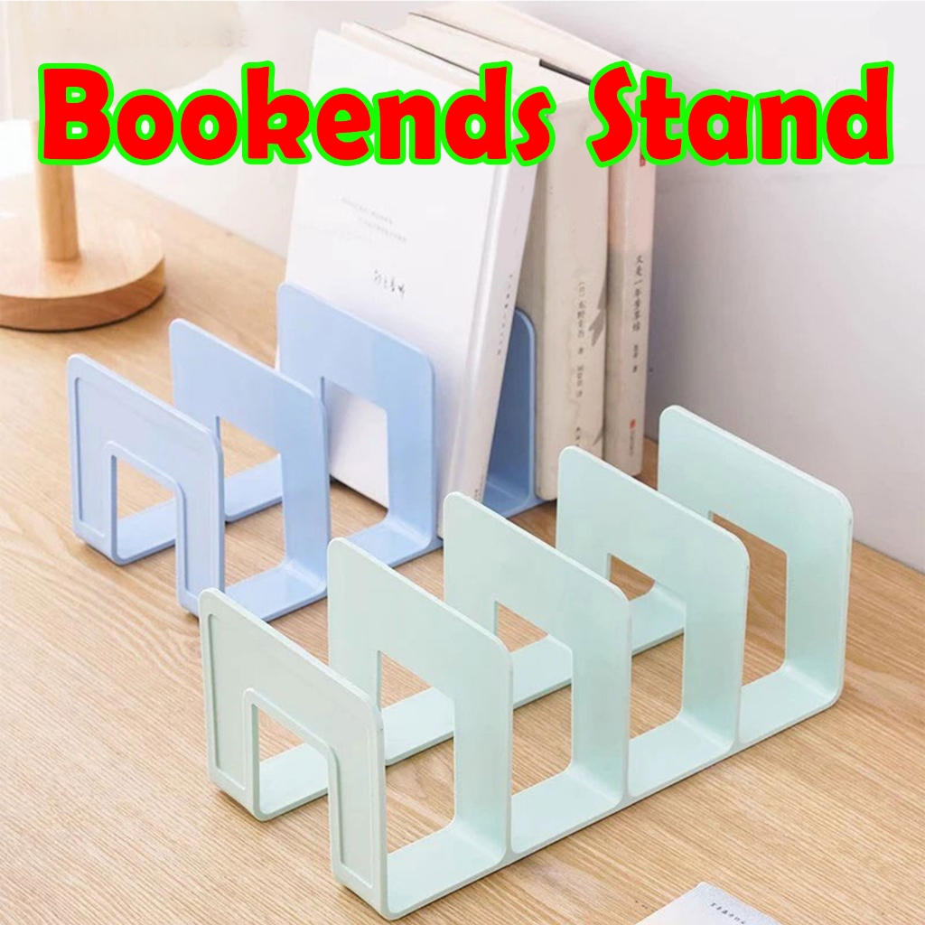 4 Grid Multi-Purpose Bookends Stand Organizer for Books, CDs, Magazines ...