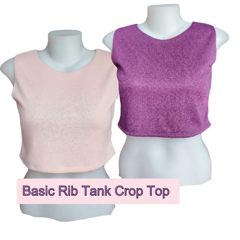 Crop Top Basic Rib Tank for women | Shopee Philippines