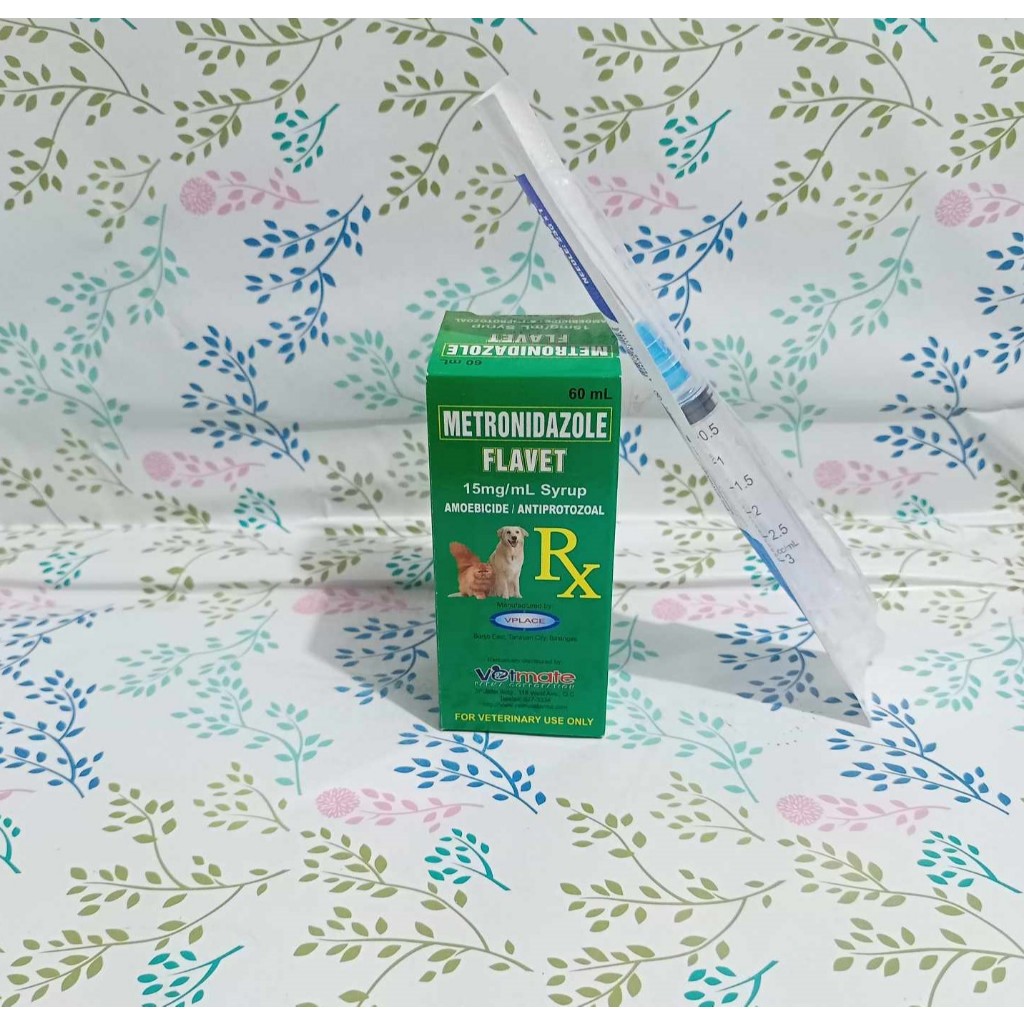 Papi Flavet Amoebicide / Antiprotozoal Syrup For Pets 60ml with Free ...