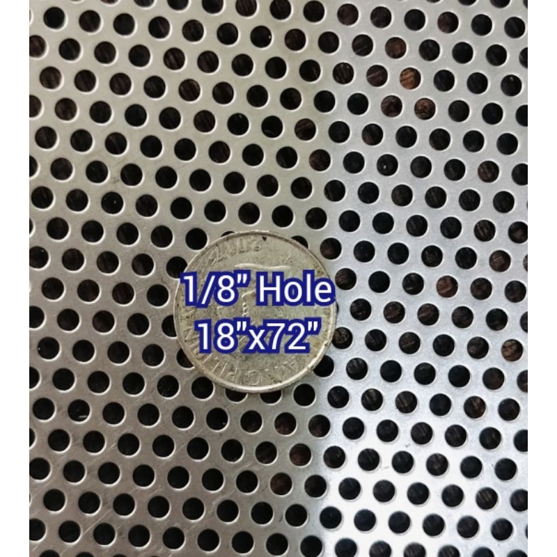 Perforated metal screen/sheet 1/8" hole 18"lapad 72"haba 0.7mm kapal ...