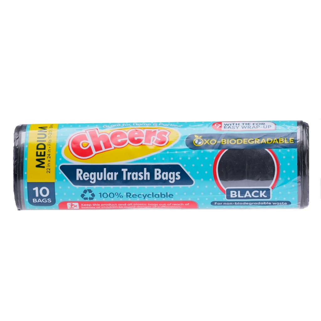 Cheers Trash Bag Black 10 Pieces Biodegradable Medium | Shopee Philippines