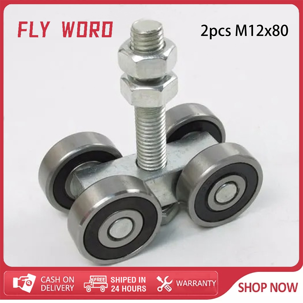 M12x80 Steel Tile Roller Wheel Industrial Sliding Door Hanging Rail ...