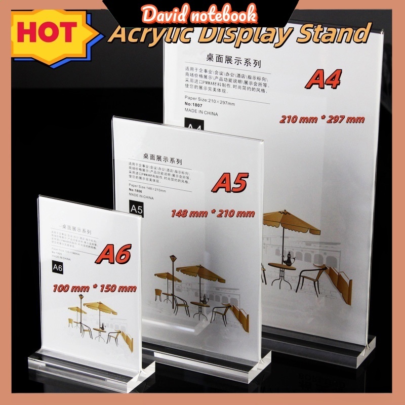Acrylic Poster Menu Holder Clear Frame Restaurant Desktop Display Stand ...