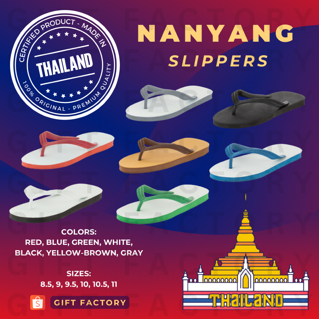 NANYANG Made in Thailand Elephant Pure Rubber Slippers Flip Flop ...