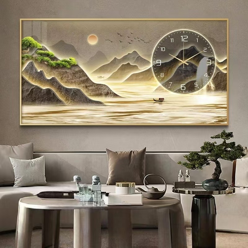 Modern living room clock mural hallway entrance clock mural home dining ...