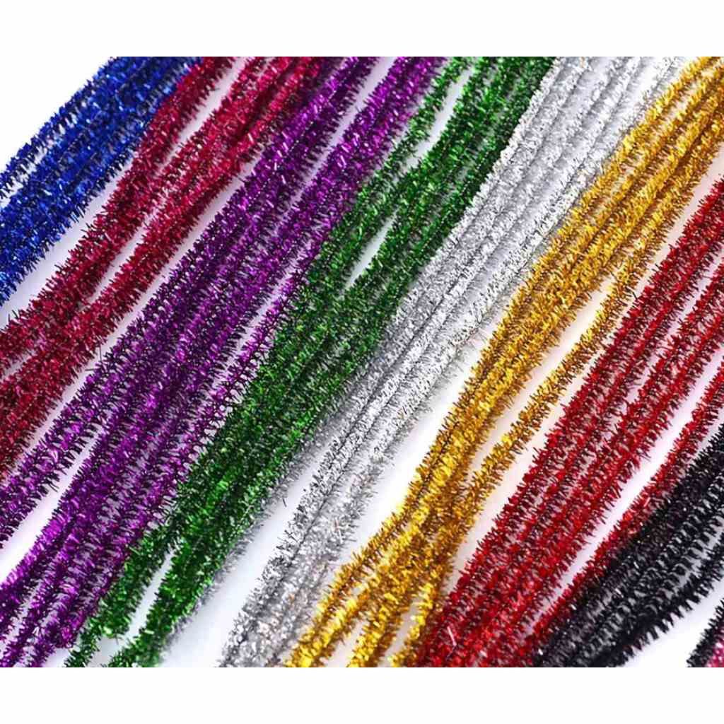 100 PCS FUZZY METALLIC CHENILLE WIRE STEM SHINY DIY | Shopee Philippines