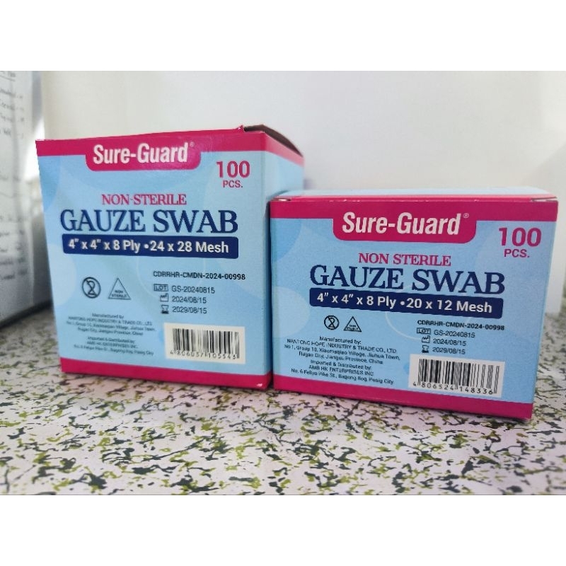 Sureguard Non sterile Gauze pad 4x4x8Ply 100pcs | Shopee Philippines