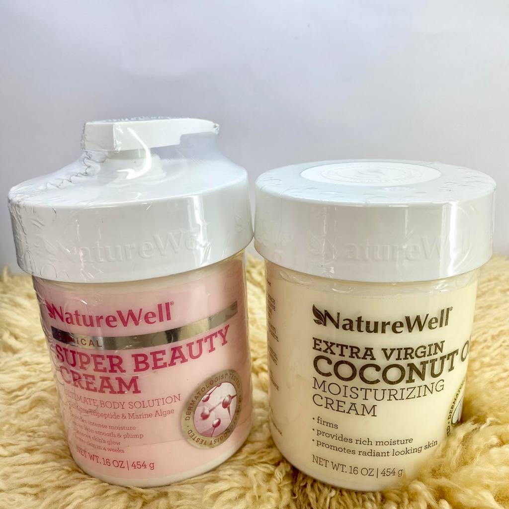 NatureWell, Clinical Super Beauty Cream 16 oz & Extra Virgin Coconut ...