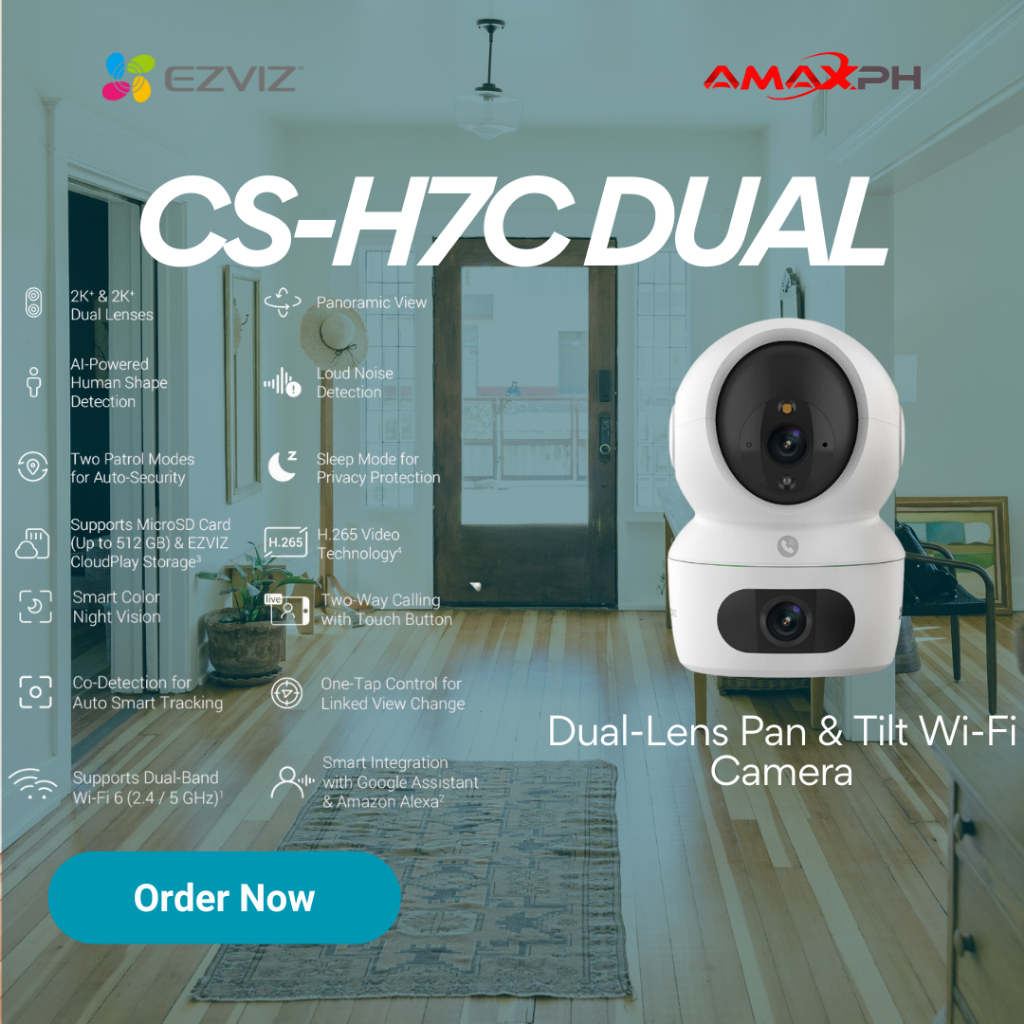 EZVIZ (CS-H7C) DUAL Lens Smart Security Camera - 2K⁺ & 2K⁺ HD, 360 ...