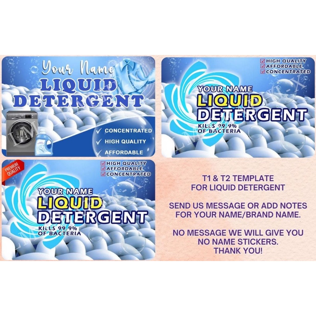LIQUID DETERGENT STICKER LABELS | Shopee Philippines