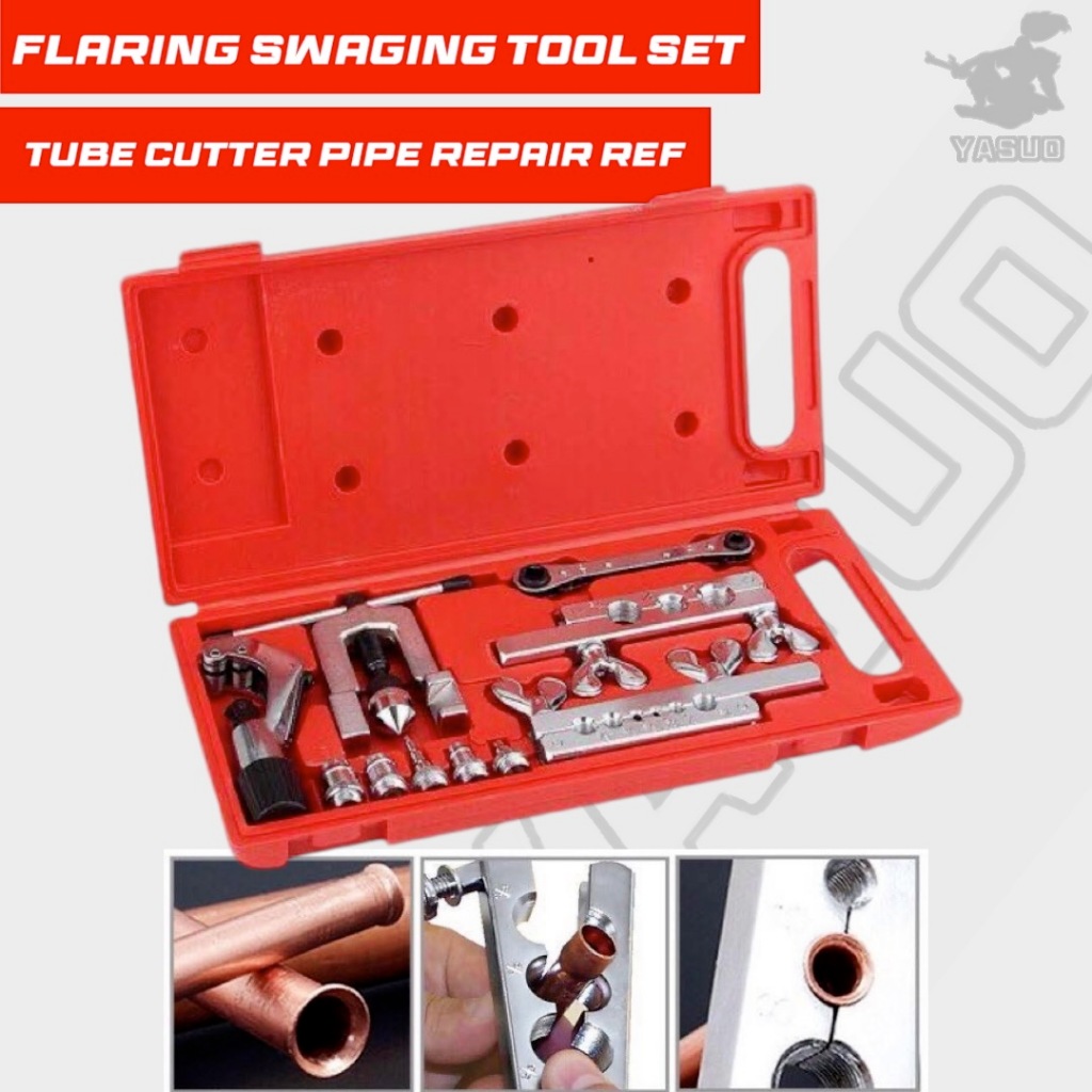 Flaring Swaging Tool Set Tube Cutter Pipe Repair Ref | Shopee Philippines