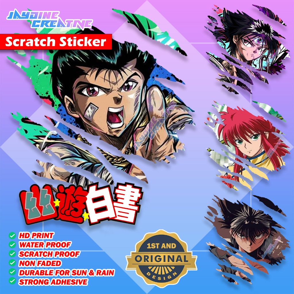 Yu yu Hakusho Ghost Fighter Scratch Design Sticker, Indoor Outdoor ...