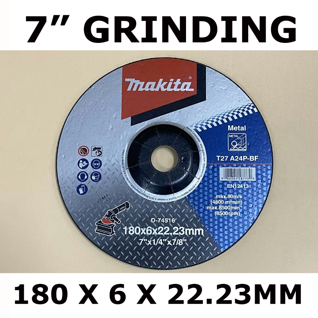 ORIGINAL MAKITA GRINDING DISC 7" ( 180 X 6 X 22.23MM ) FOR METAL D ...