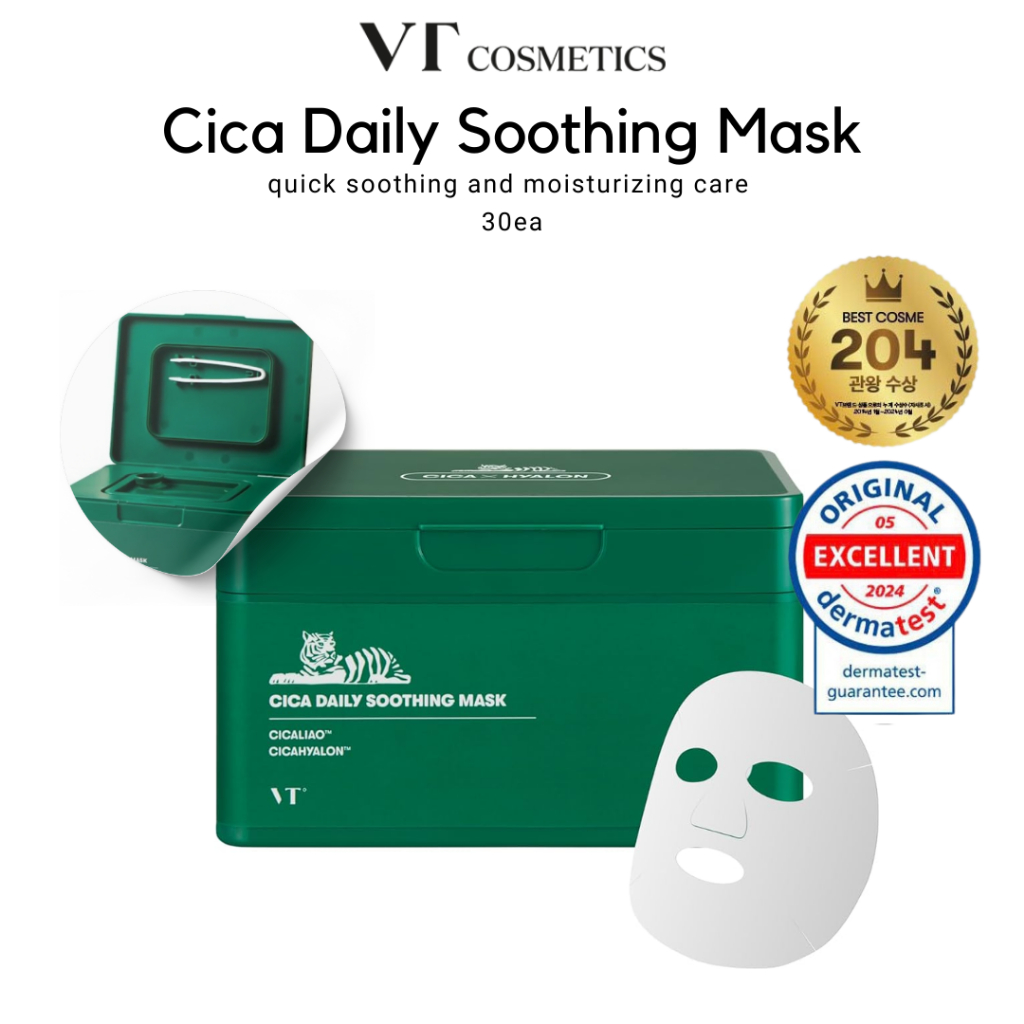 VT Cosmetics Cica Daily Soothing Mask [ Soothing | Moisturizing ] 30ea ...