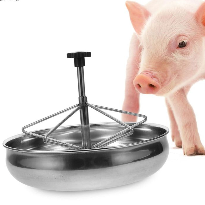 Piglet Feeder Stainless Pig Feeding Trough Pig Feeder Bowl with Spring ...