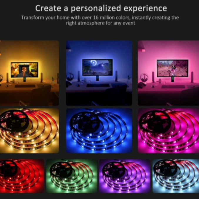 Led Strip Light RGB with 24 Keys Remote and Control Box Christmas Light ...