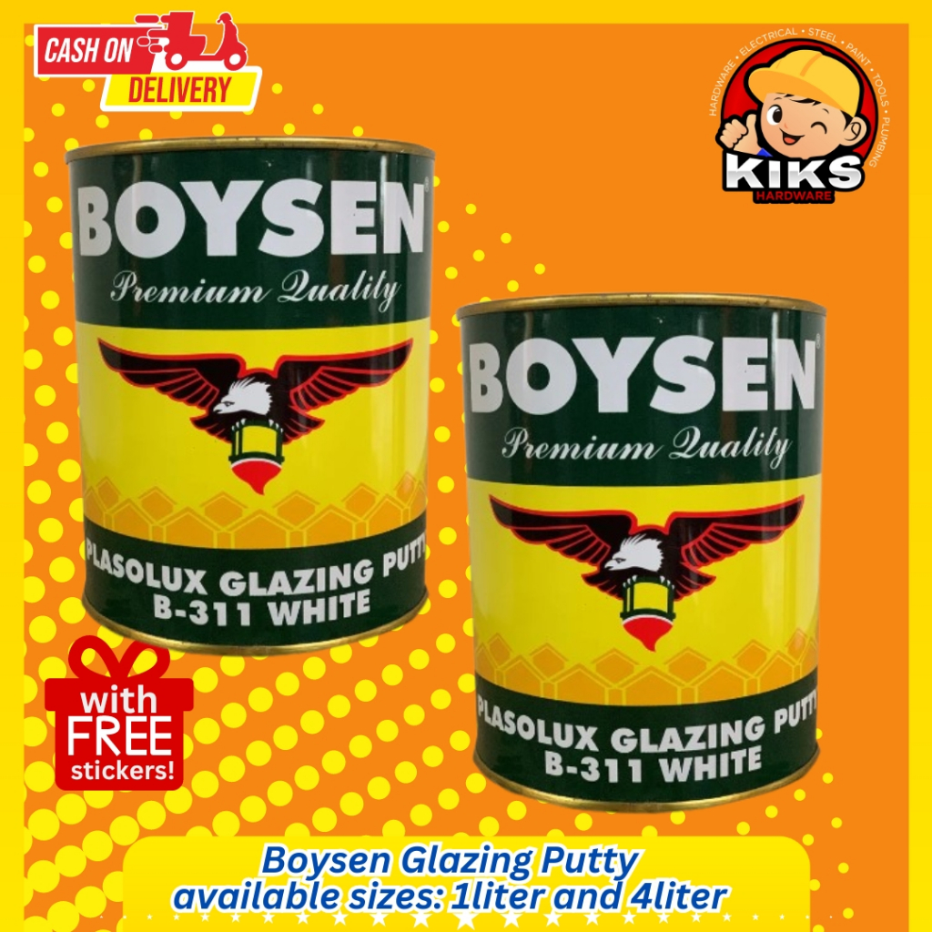 Boysen Plasolux Glazing Putty Available Sizes 1liter 4liters | Shopee ...