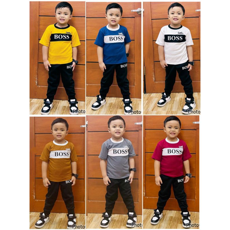 LITTLE BOSS TERNO JOGGER/COTTON WAFFLE TOP/TERRY BRUSH JOGGER FABRIC/2 ...
