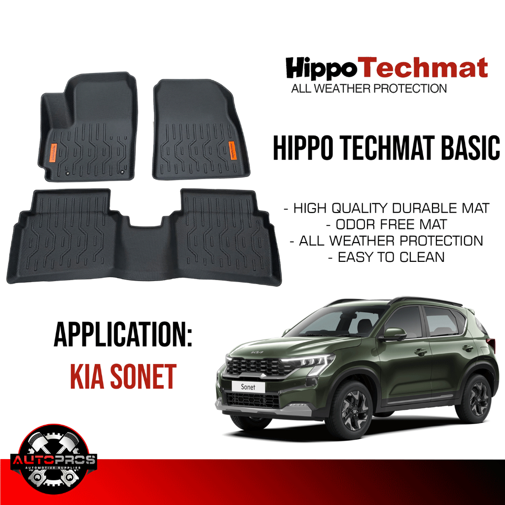 Hippo Techmat Deep Dish Matting for Kia Sonet (1st and 2nd row) - Car ...