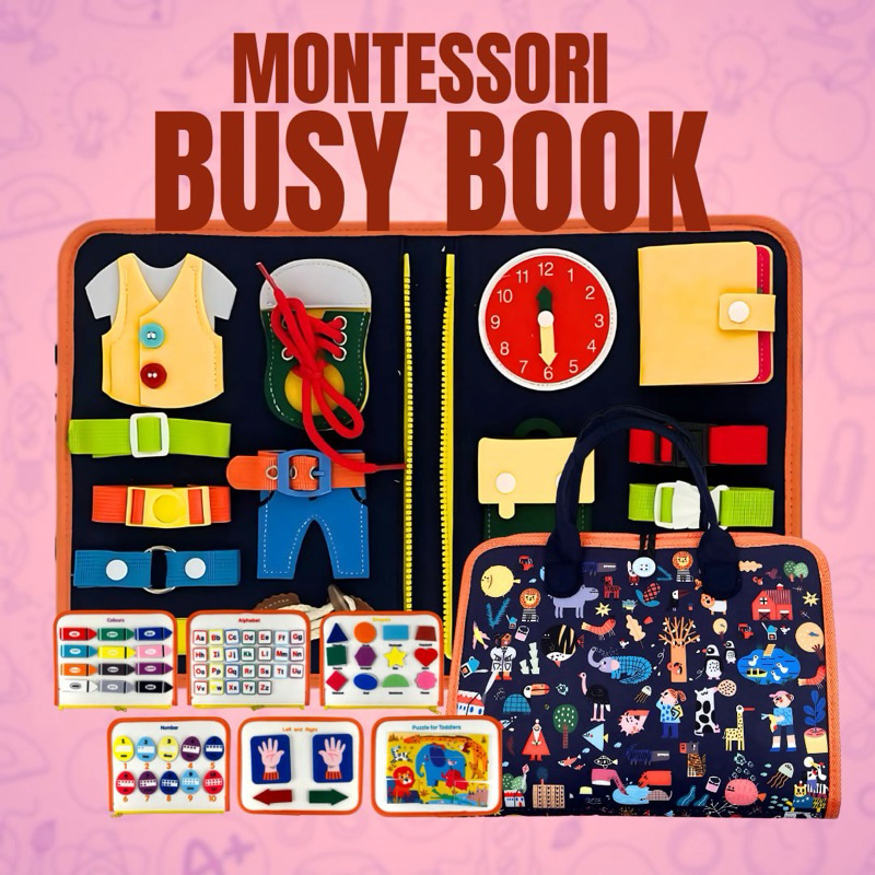 Toddlers Busy Book Montessori Quiet Book for Children Alphabet Colors ...