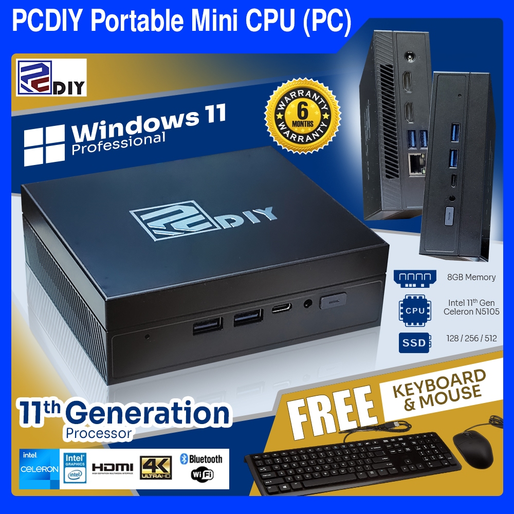 FREEBIES + Portable CPU Mini PC Desktop Computer Windows 11 Pro Intel ...
