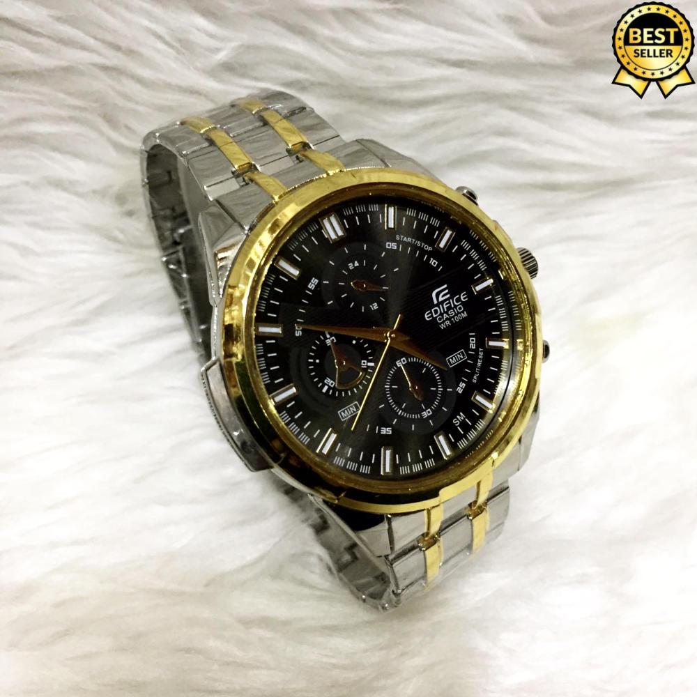 Casio High End Edifice Automatic 3 Chronograph Black Dial Stainless ...