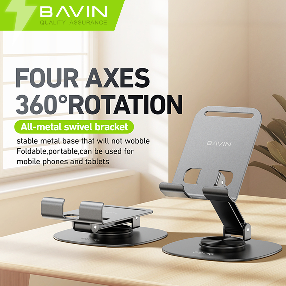BAVIN PS70 Steel Phone Holder 360 Rotation Metal Phone Stand Bracket Holder for Cellphone ...