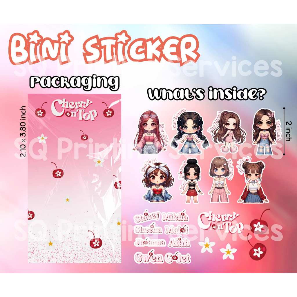 (BINI CHIBI STICKERS) Vinyl Sticker, Water-resistant, Smudge-proof ...