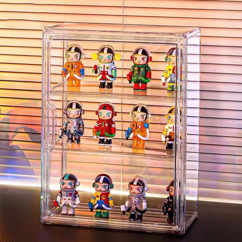 Acrylic Display Case Popmart Storage Organizer Wall Mounted Transparent ...
