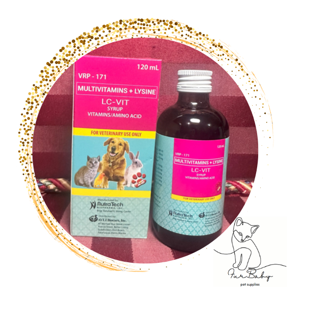 LC VIT SYRUP Free Syringe - Multivitamins + Lysine for Cats and Dogs ...