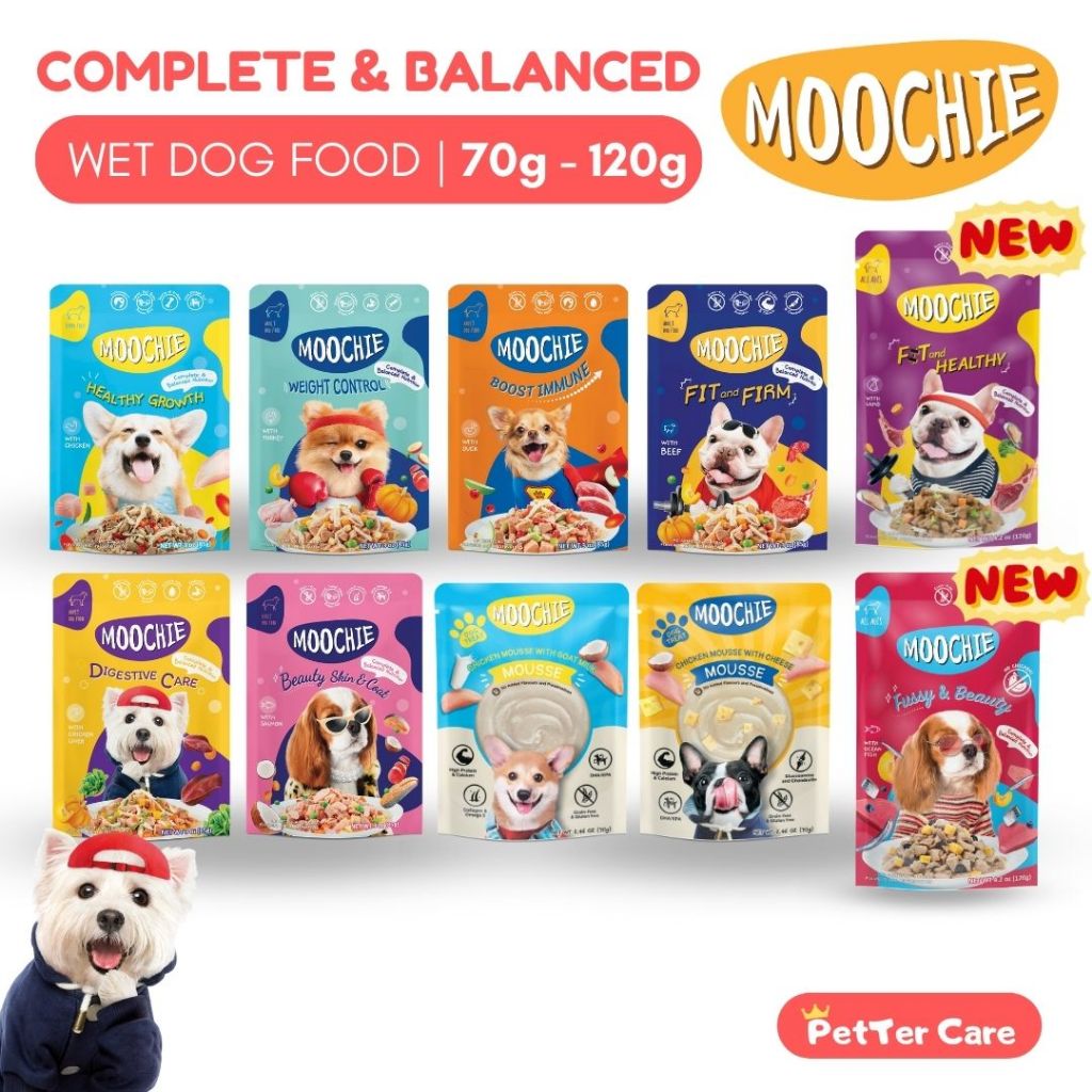 Moochie Wet Dog Food Casserole and Mousse Assorted Flavors with Unique ...