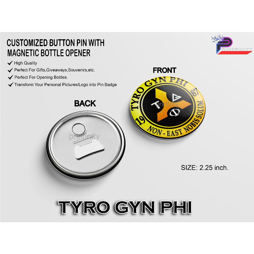 TYRO GYN PHI BUTTON PIN REF MAGNET WITH BOTTLE OPENER | Shopee Philippines