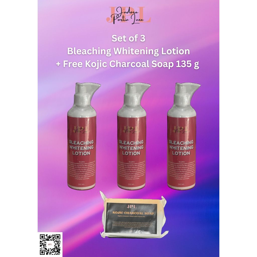 J'ADORE PORTIA LUXE (JPL) SET OF 3 BLEACHING WHITENING LOTION + FREE ...