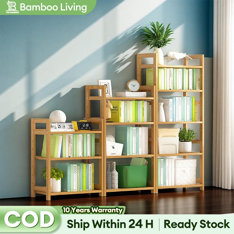 【On Hand】Bamboo Storage Rack Organzier 3/4/5Layers Wooden Rack Shelf ...
