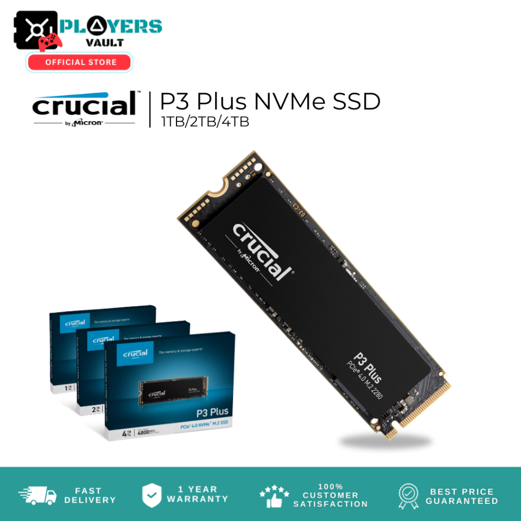 Crucial P3 Plus NVMe SSD 1TB/ 2TB/ 4TB memory | Shopee Philippines