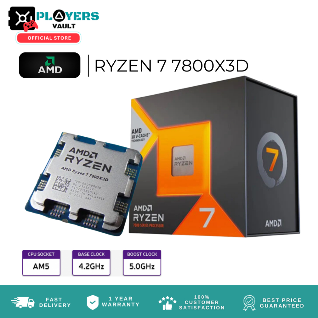 AMD Ryzen 7 7800X3D Gaming Processor 8-Core, 16-Thread Desktop ...
