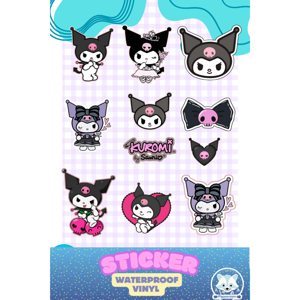 Kuromi Hello Kitty Stickers Waterproof Vinyl Sticker Die-cut | Shopee ...