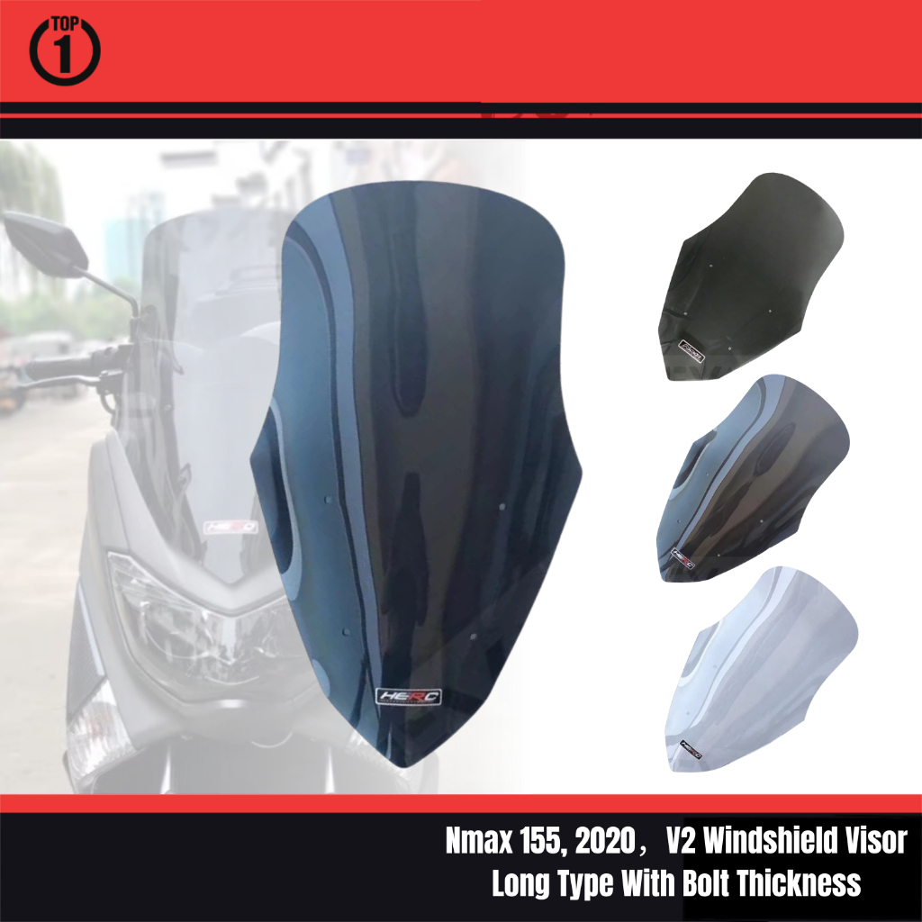 1 pc Visor Yamaha Nmax v2 2020 2021 Windshield Thickness Aerodynamic ...