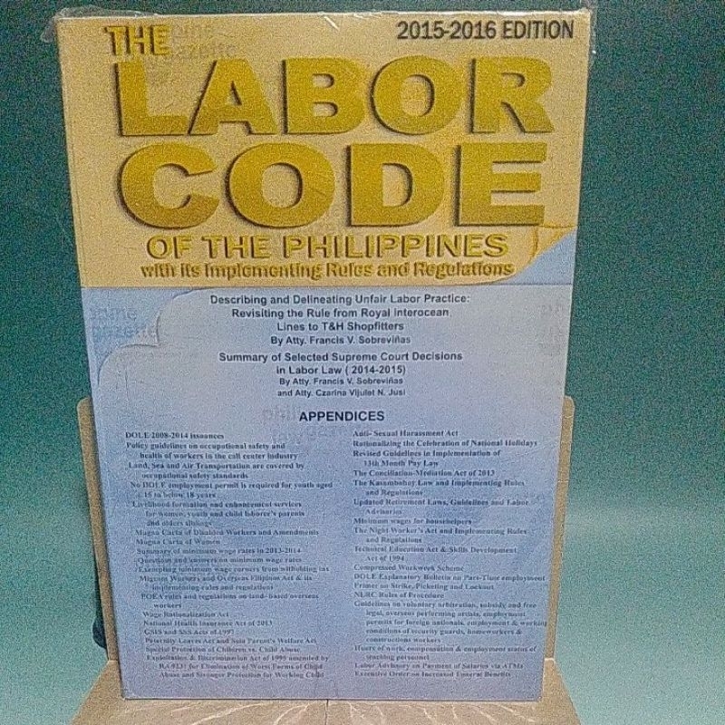 THE LABOR CODE OF THE PHILIPPINES 2015-2016 | Shopee Philippines