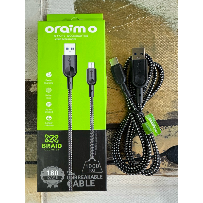 Oraimo Type C Usb Cable Nylon Braided Fast Charge & Sync 5V 2.1A ...