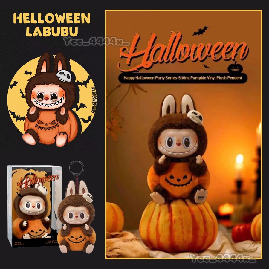 Halloween limited Labubu Vinyl face Plush doll Cute Labubu Plush Doll ...