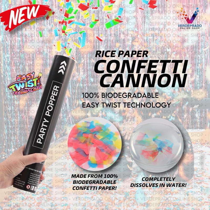 Confetti Poppers Multicolor 100% Biodegradable Rice Paper Confetti ...