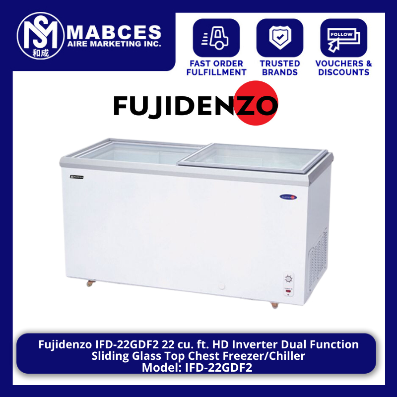 Fujidenzo IFD-22GDF2 22 cu. ft. HD Inverter Dual Function Sliding Glass ...