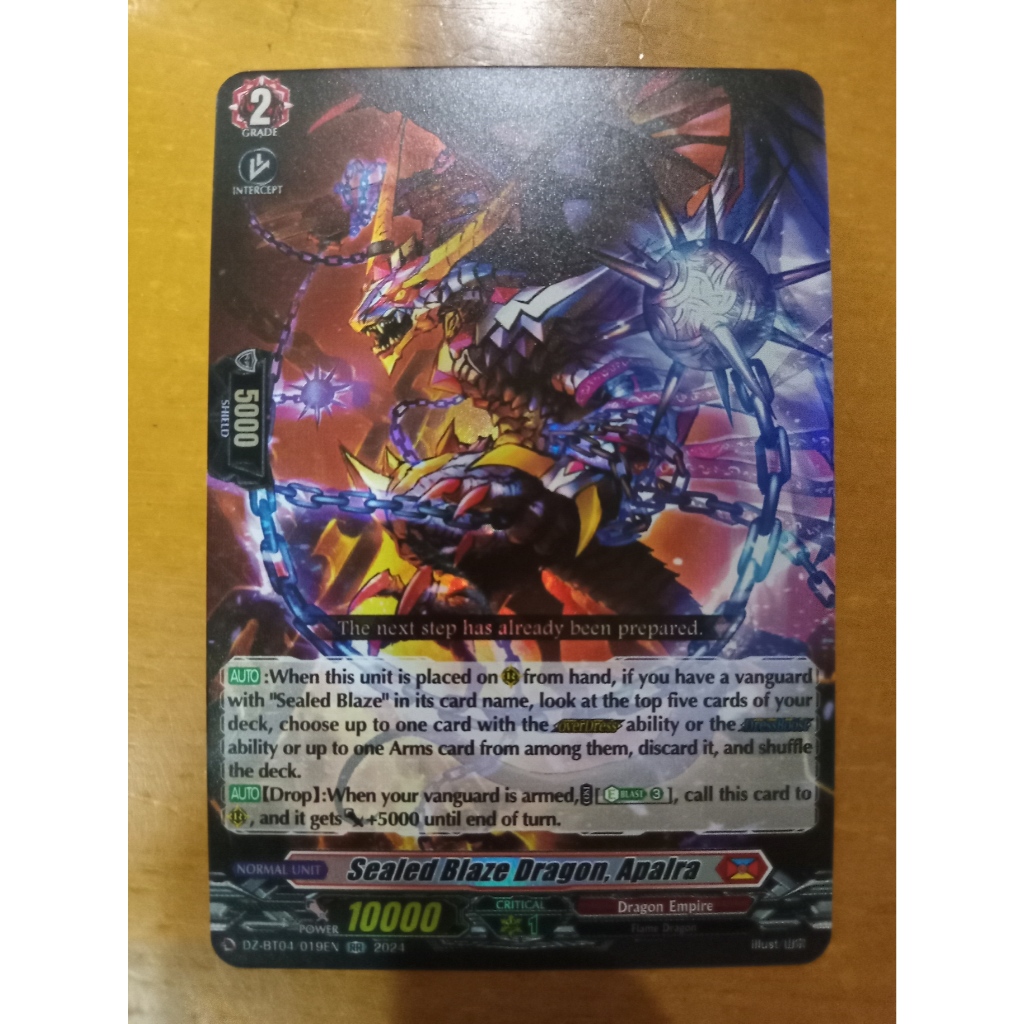 CFV Sealed Blaze Dragon, Apalra RR DZ-BT04 Dragon Empire Cardfight Vanguard English | Shopee ...