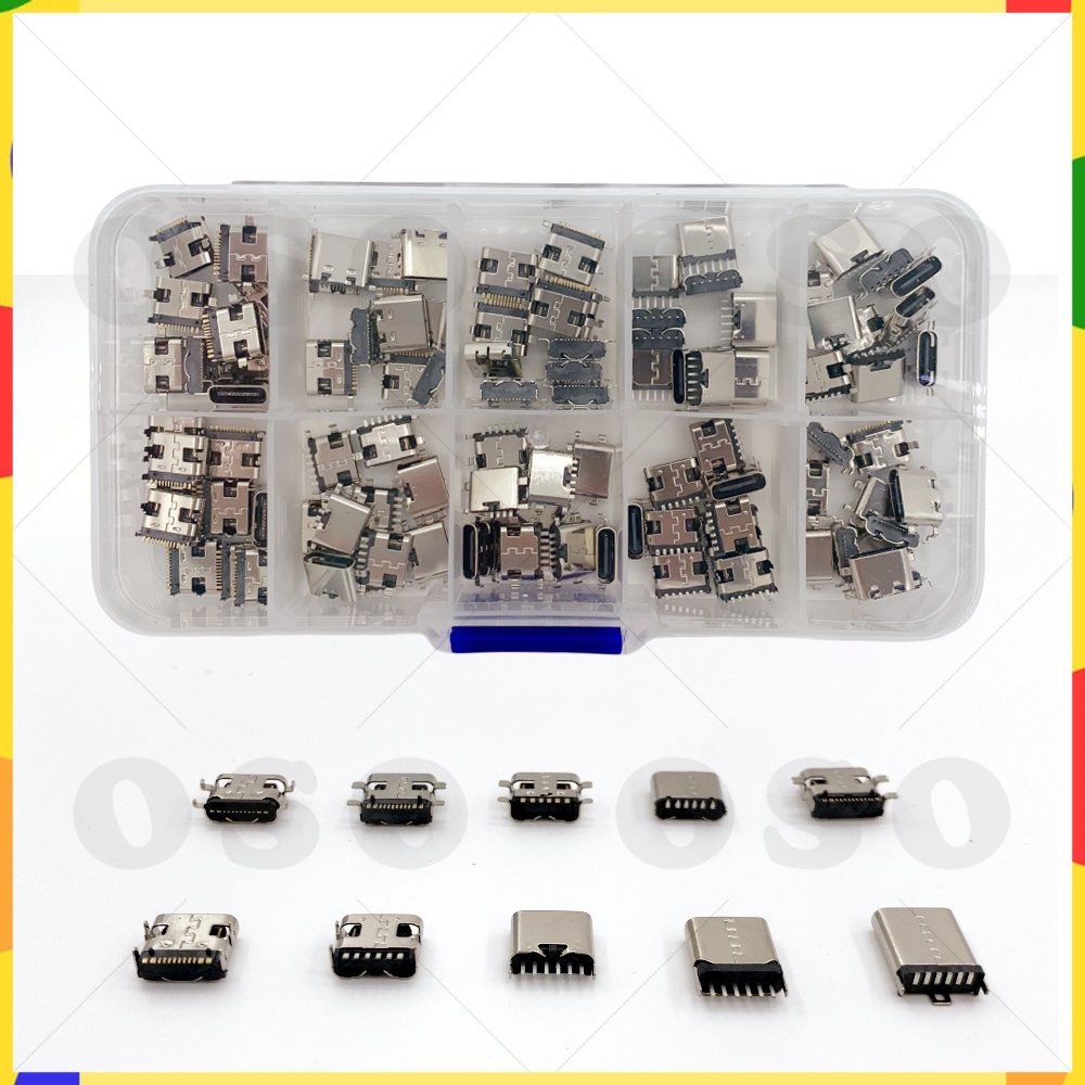 50-100Pcs 6/16pin Female Type-C Connector Charging Pin for Mobile Phone ...