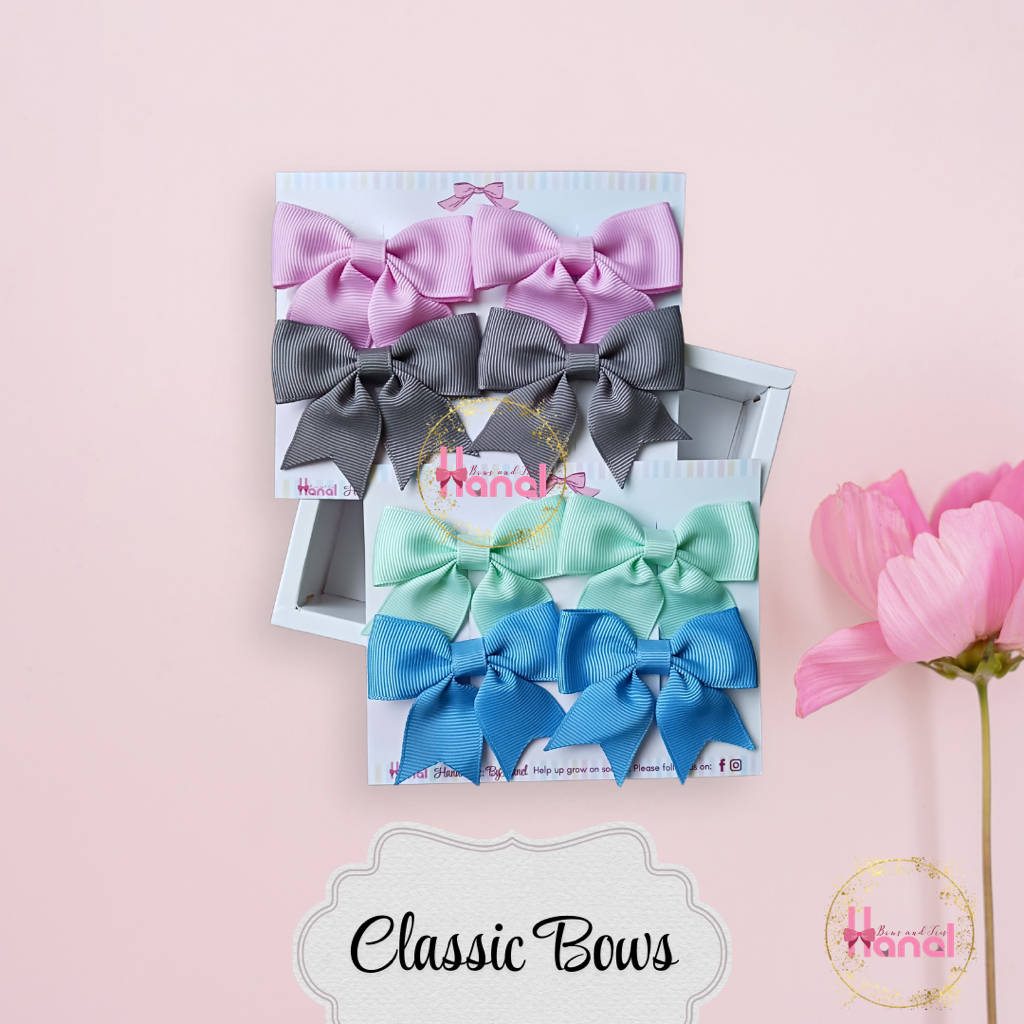 Classic Bow Handmade Ribbon Hairclip Grosgrain Ribbon for Children ...