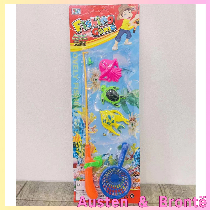 Magnetic Fishing Toy Kids Game Plaything Set with Fish Rod Colorful ...