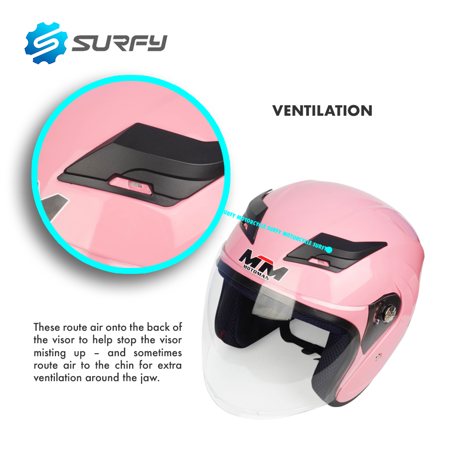 MTM Helmet Motoman Half Face Helmet With Anti-Theft Lock System S-101 ...