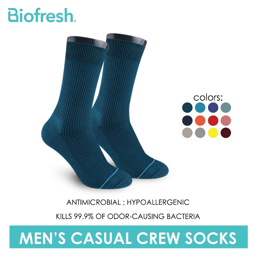 Biofresh Men’s Cotton Light Performance Crew Socks 1 pair RMC4401 ...