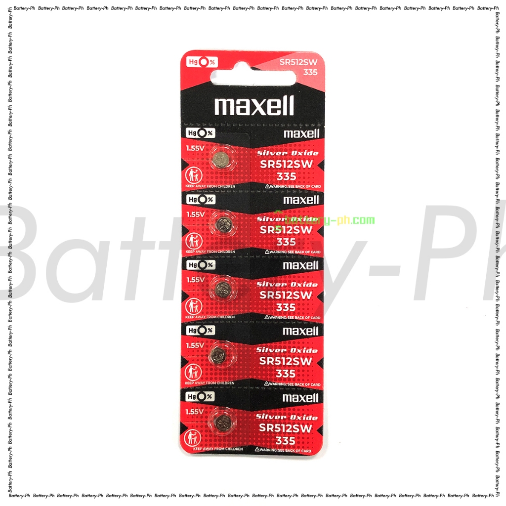ORIGINAL Maxell SR512SW / 335 Battery Pack of 5pcs / Pad ORIG (battery ...
